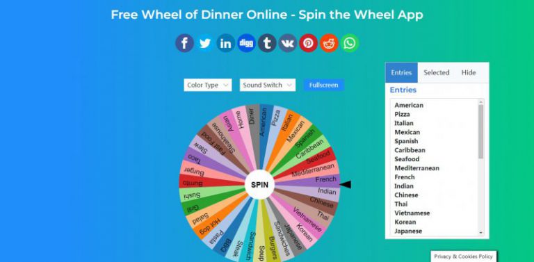 Fast Food Wheel - Wheel Spinner App