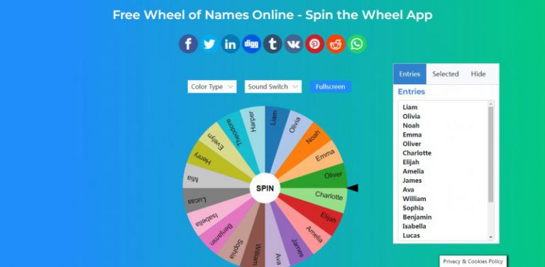 Teacher Names - Wheel Spinner App